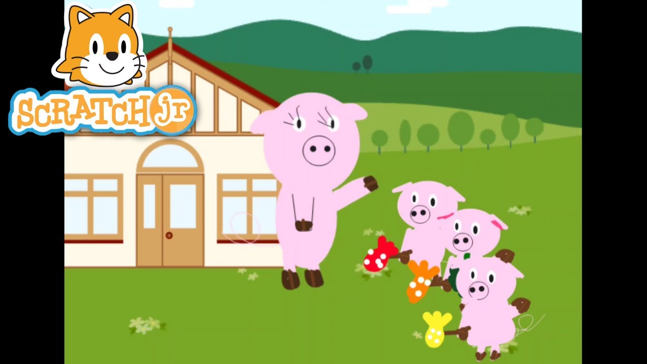 The Three Little Piggies | Scratch Junior Animation - YouTube