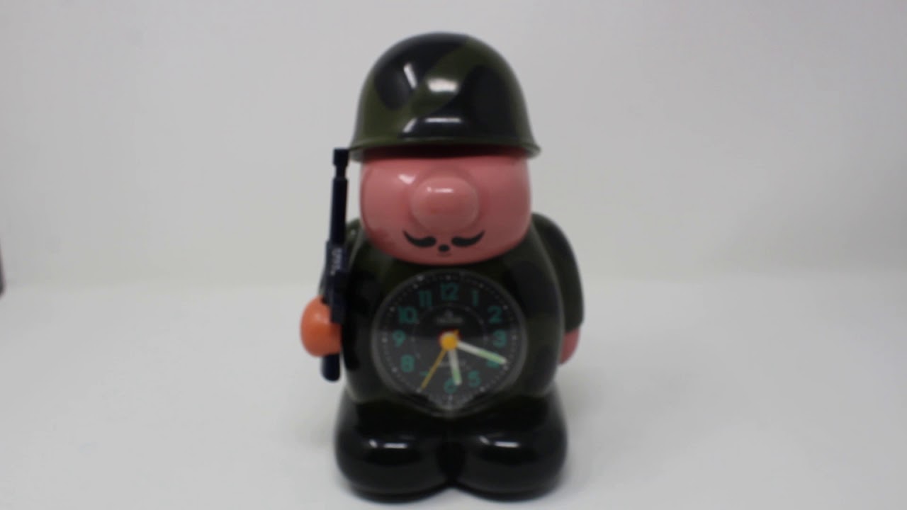 Vintage Telstar Mr. General Alarm Clock, Army Soldier Camouflage - YouTube