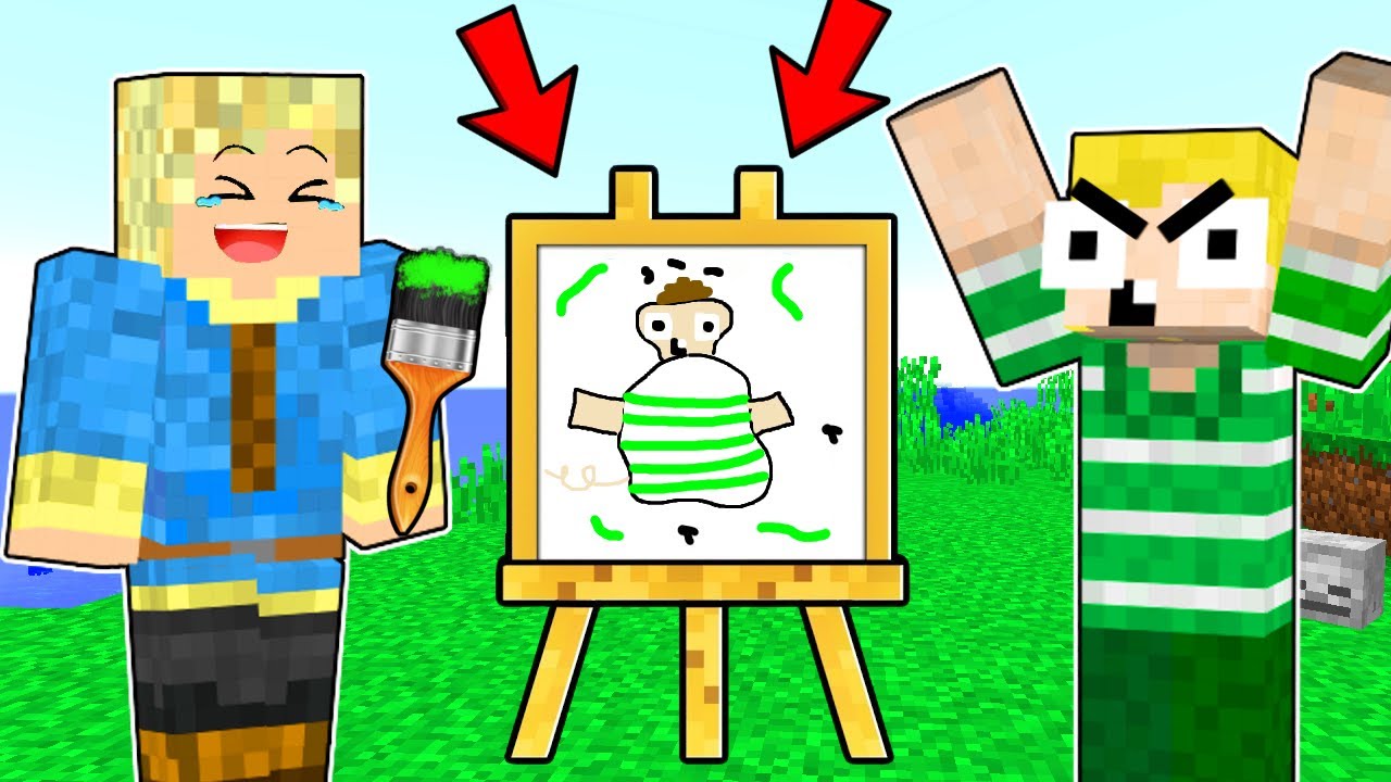 Vi MALER Hinanden i Minecraft!! - YouTube