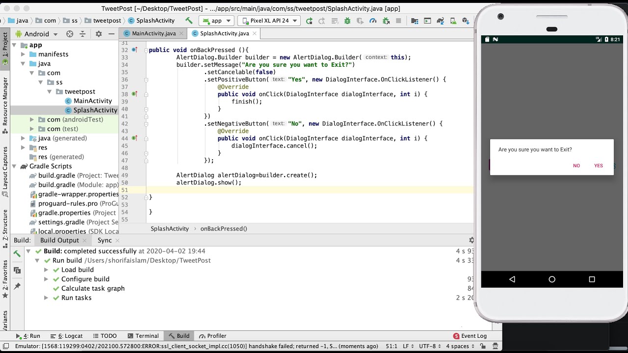 Add Exit Dialog In Android App Convert Website Into Android App Part 7769