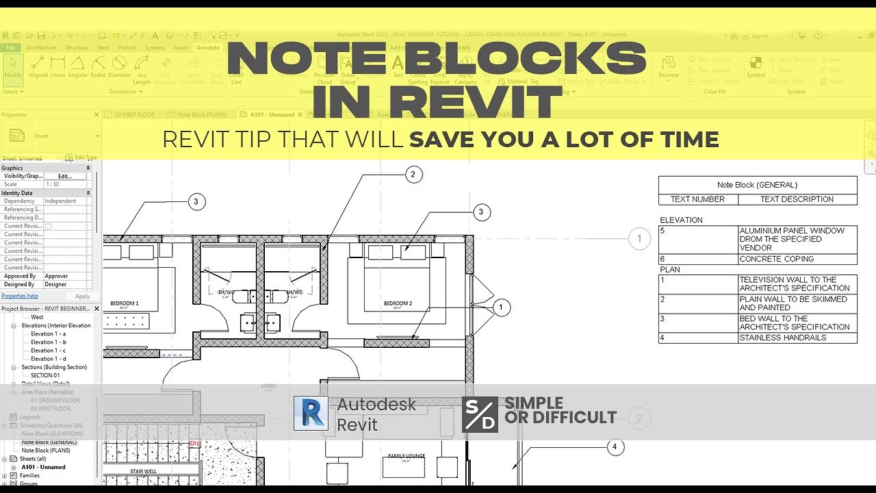 NOTE BLOCKS IN REVIT How To Create Note Block Family And Schedule In NOTE BLOCKS IN REVIT How To Create Note Block Family And Schedule In