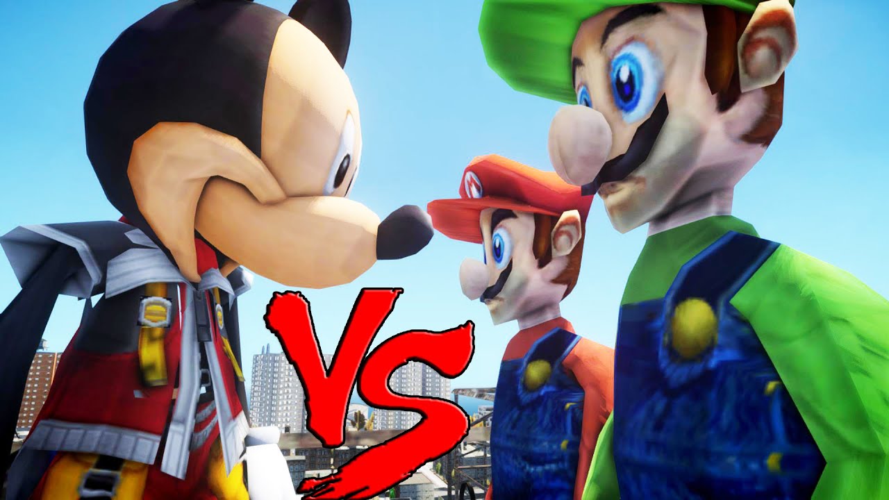 MICKEY MOUSE VS MARIO & LUIGI - GREAT BATTLE - YouTube