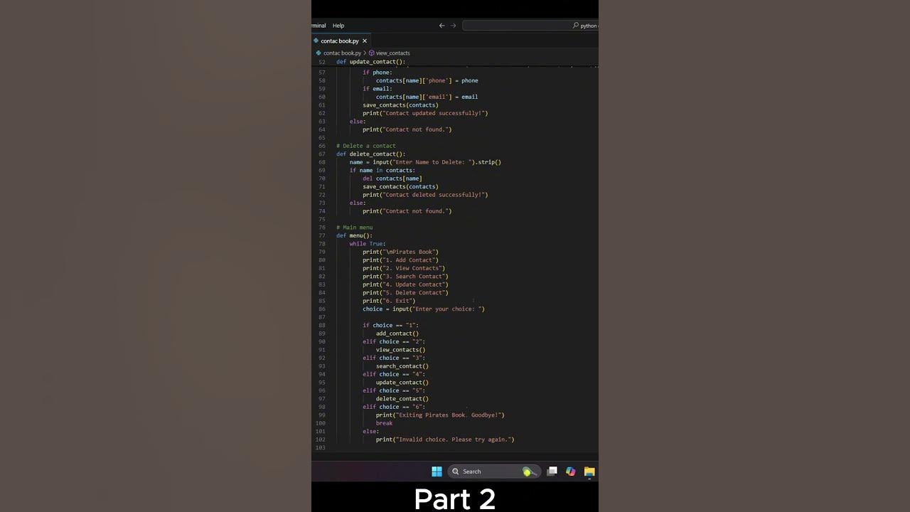 "Learn Coding with Python Project | Create a Contact Book in Python " - YouTube