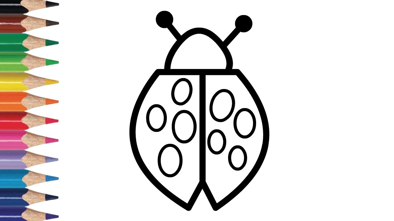 Easy Drawings For Child | How To Draw A Cute Ladybug - YouTube