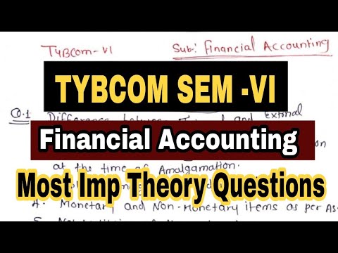 TYBCOM SEM 6 Financial Accounting most imp theory questions || Atul Sir ...