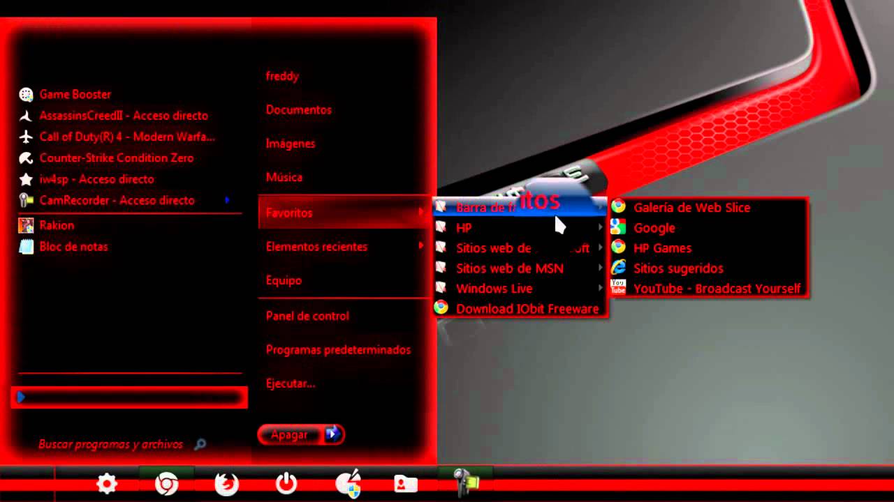 theme red extreme for windows 7 - YouTube