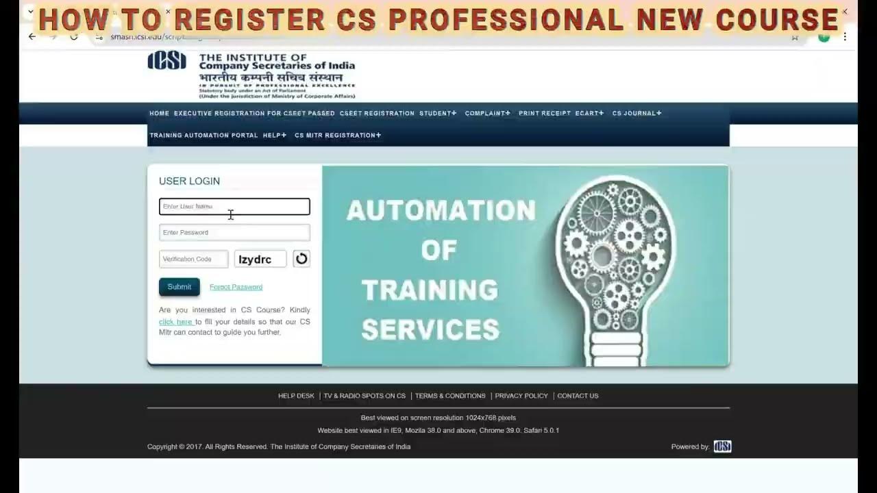 How to Register CS Professional Program | CS Professional Program ...