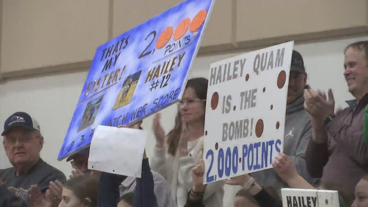 Basketball: Milestone Night for Shiloh Christian's Hailey Quam - YouTube