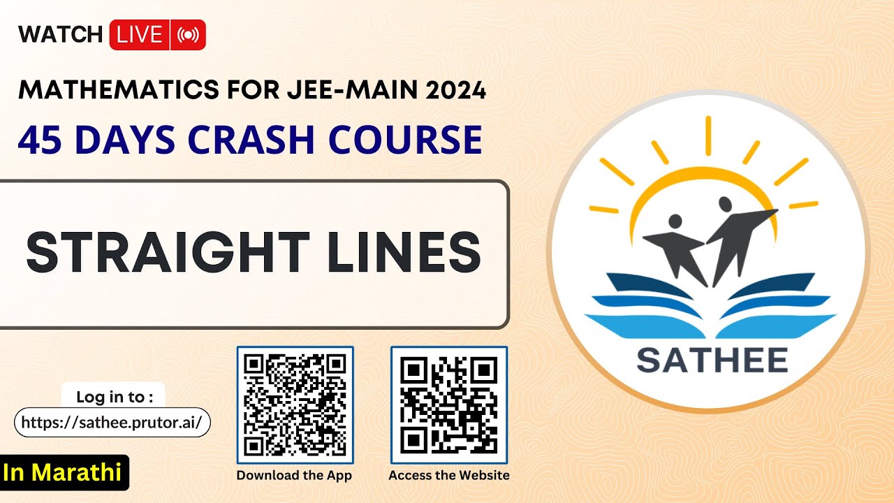 Mathematics For JEE-Main 2024 | Straight Lines | Chirag Dhiwar, IIIT Sricity | Marathi - YouTube