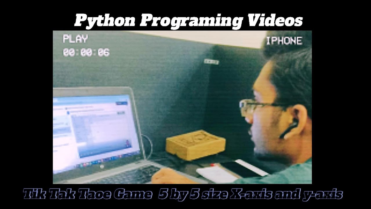 TIK TAK TAOE 5-by-5 python coding #coding #pythonprogramming #pythonforbeginners - YouTube