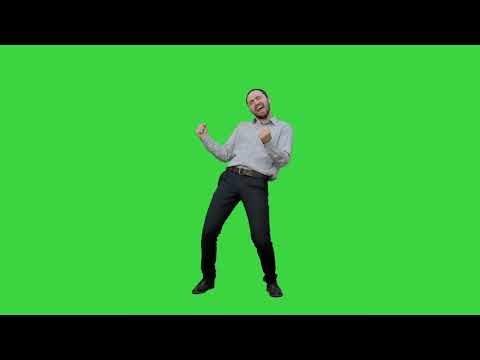 Happy man performing dance Chroma Key - Happy man performing dance Green Screen