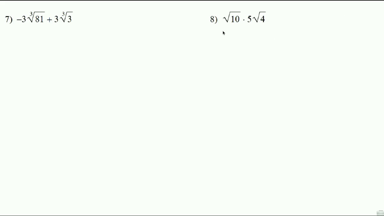 Algebra 2 Chapter 7 Test Review - YouTube