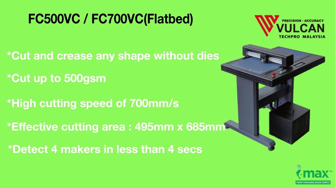Vulcan Flatbed FC-500VC/FC-700VC Cutting Plotter - YouTube