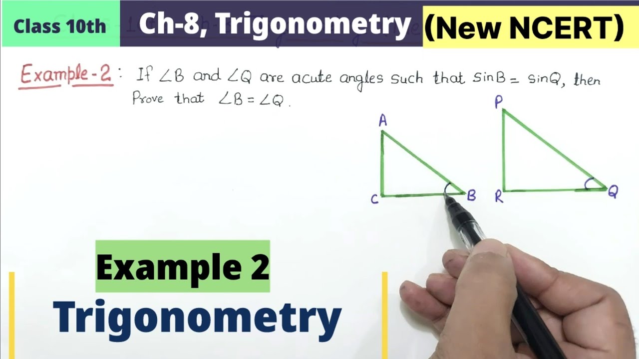 Class 10th Chapter 8 Trigonometry Example 2 New NCERT CBSE Pattern ...