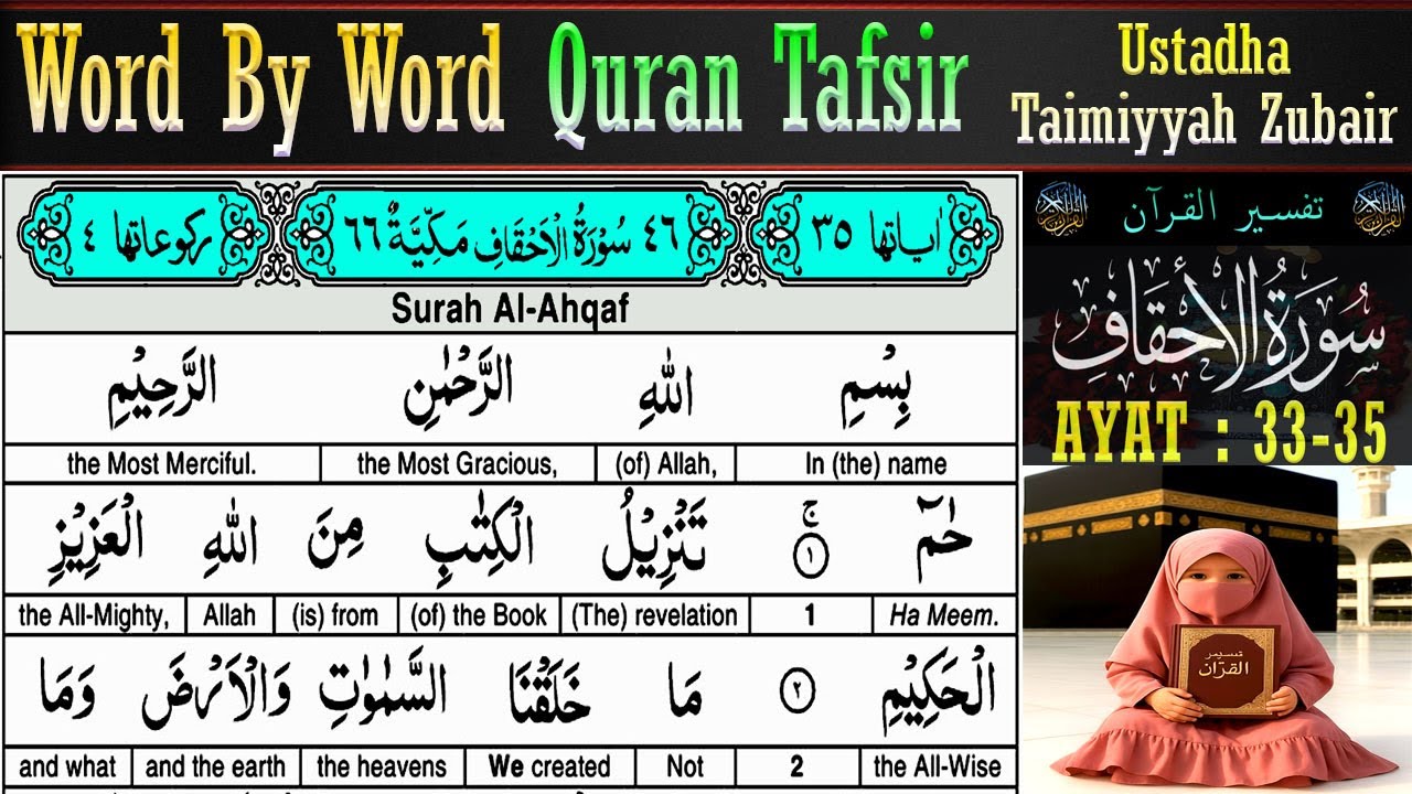 Last Chapter - Quran Tafseer - Surah Ahqaf AYAT 33 to 35 - Taimiyyah ...