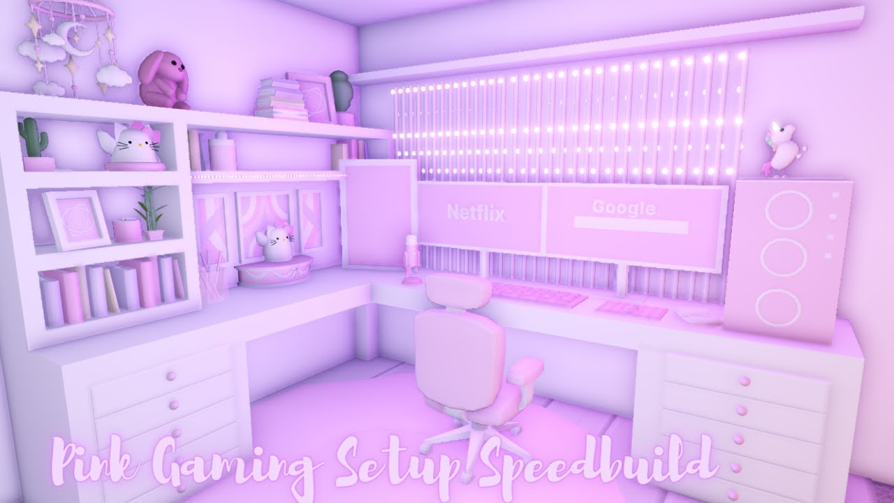 Pink Aesthetic GAMING SETUP SPEEDBUILD | Roblox Adopt Me - YouTube
