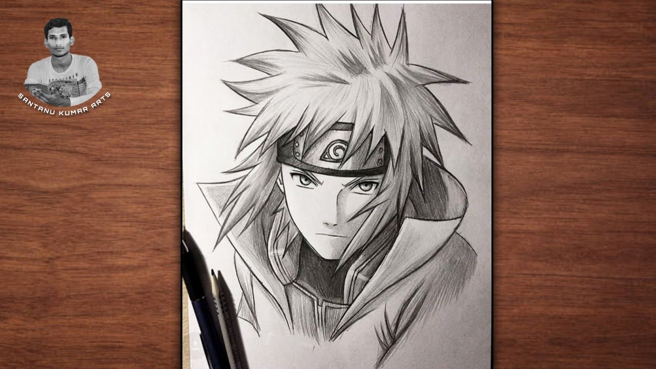 How to draw Minato Namikaza || yellow flash Minato drawing step by step ...