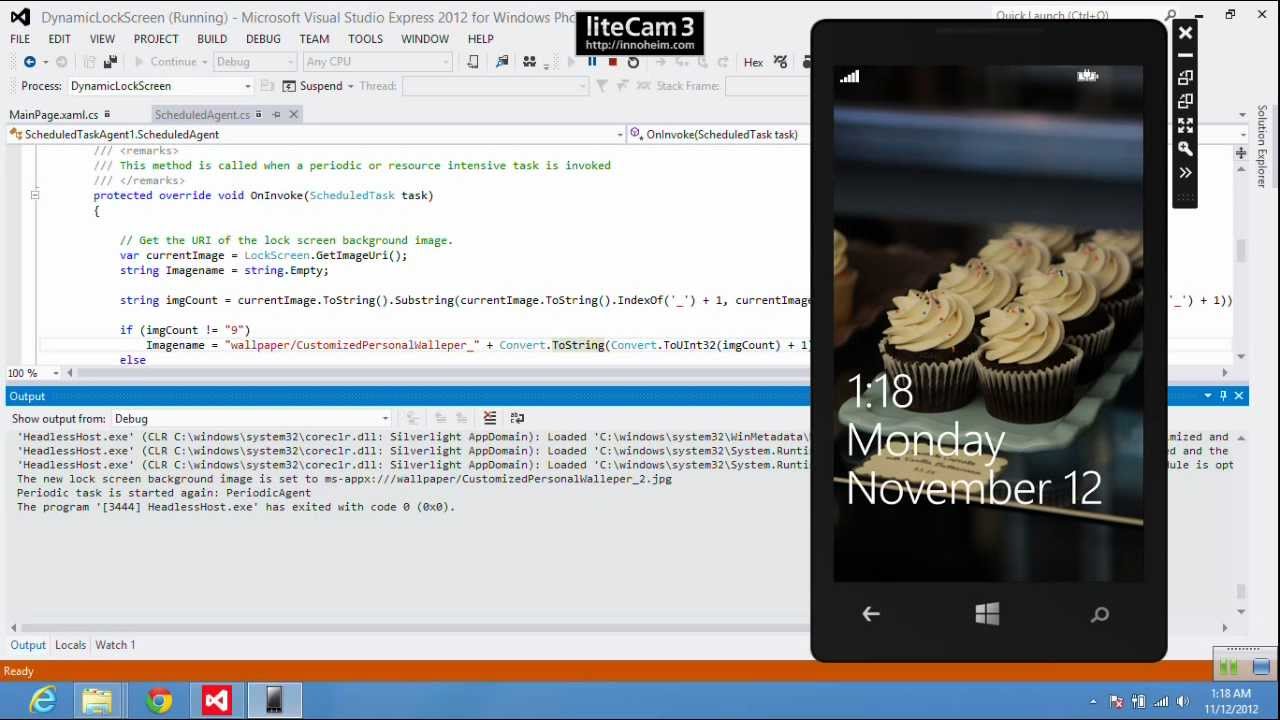 Dynamic Lock screen app Demo in Windows Phone 8 - YouTube