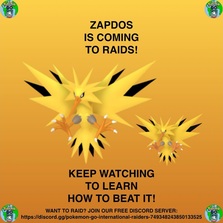 ZAPDOS RAID INFOGRAPHIC - Pokémon GO - YouTube