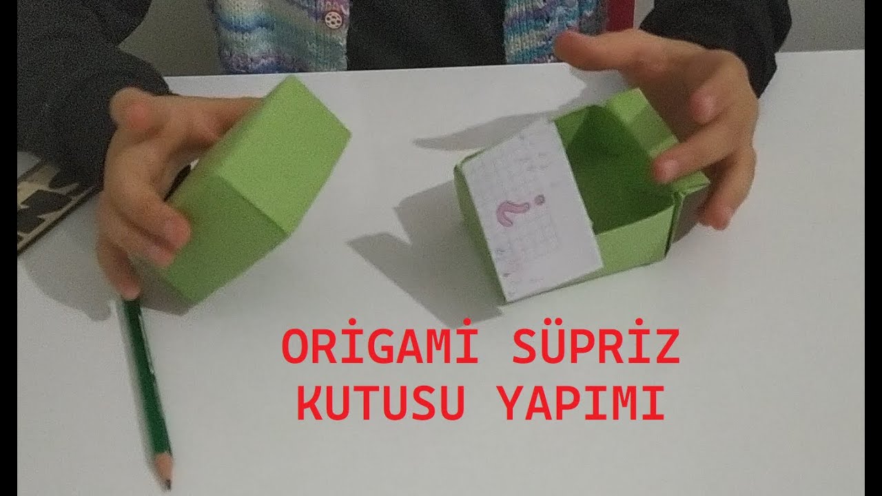 Kağıttan Basit Origami süpriz kutusu yapımı ,kutu yapımı (origami ...