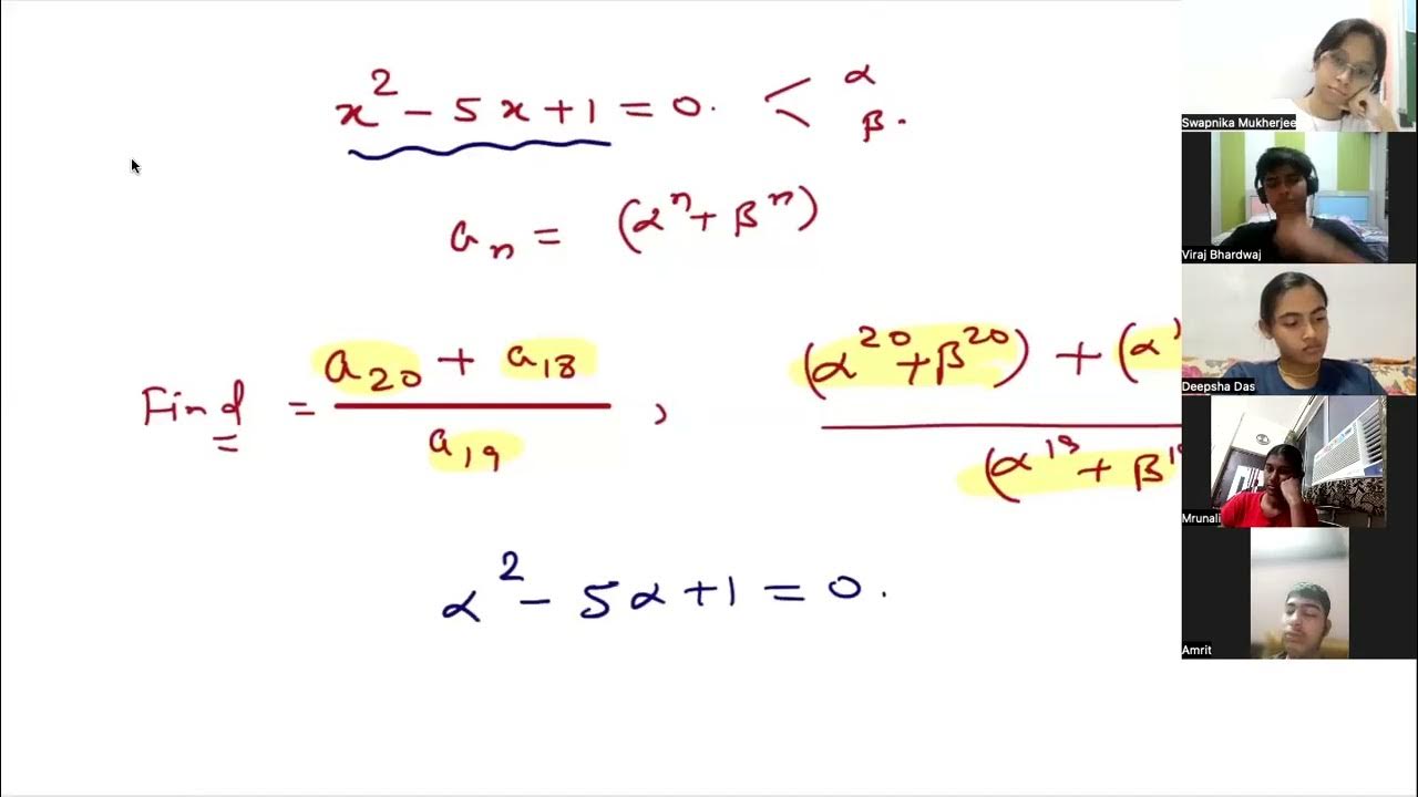 Quadratic Equation - Newton Identity and Cubic Equation by Saurabh Sir ...