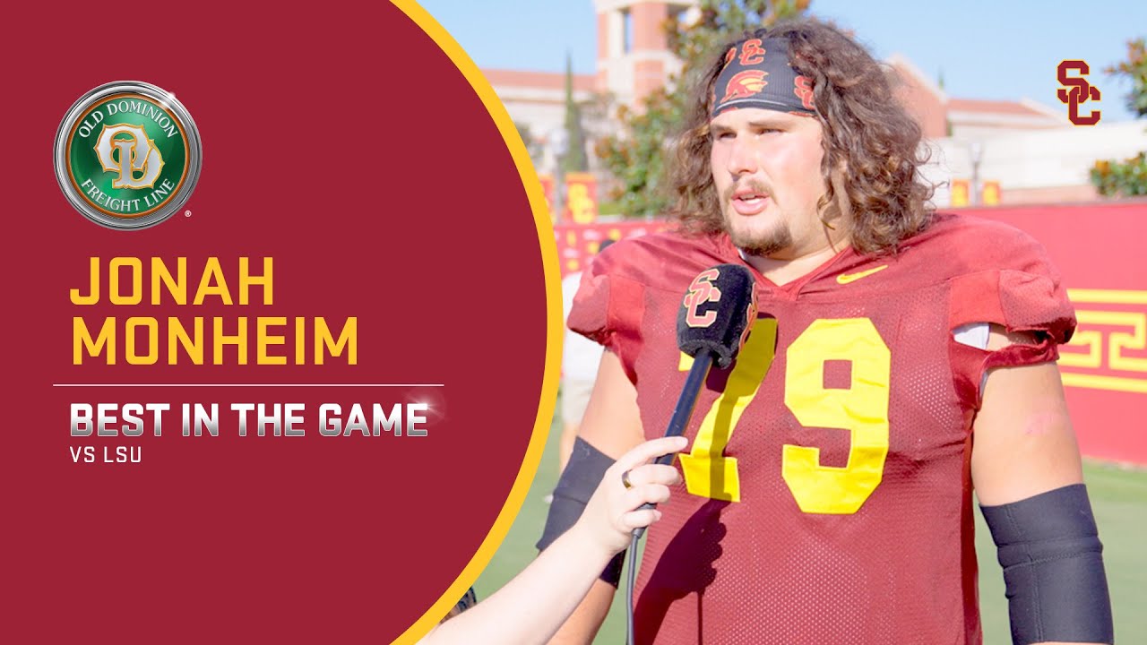 USC OL Jonah Monheim on his first start at center, Trojans' 1-0 start ...