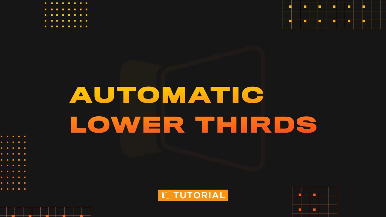 Automatic Lower Thirds - YouTube