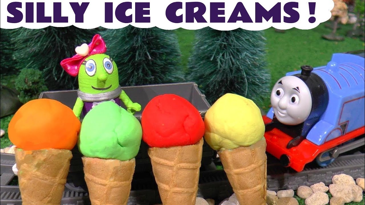 Thomas The Train and Candi Funling make Play Doh Ice Cream - YouTube