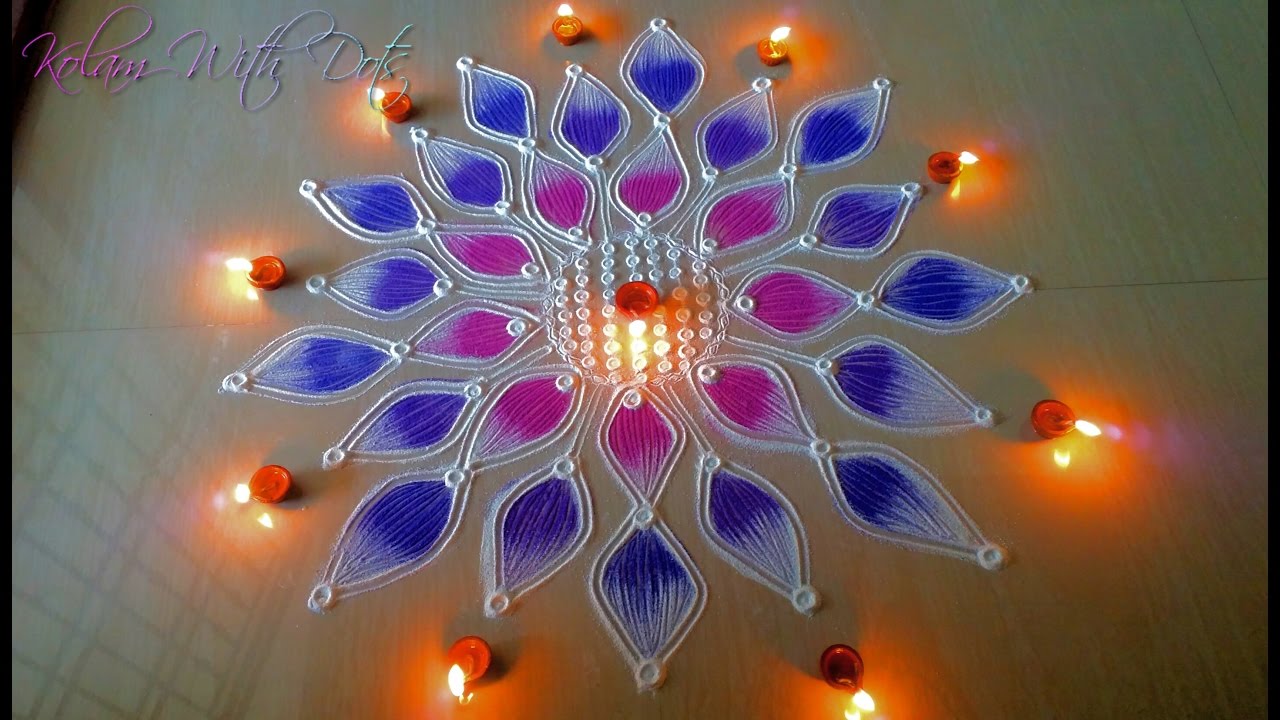Beautiful Rangoli Designs with Colours for festivals - Tutorial For ...