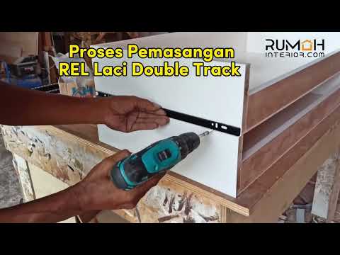 Proses Cara Pasang Rel Laci Double Track Pada Laci - YouTube