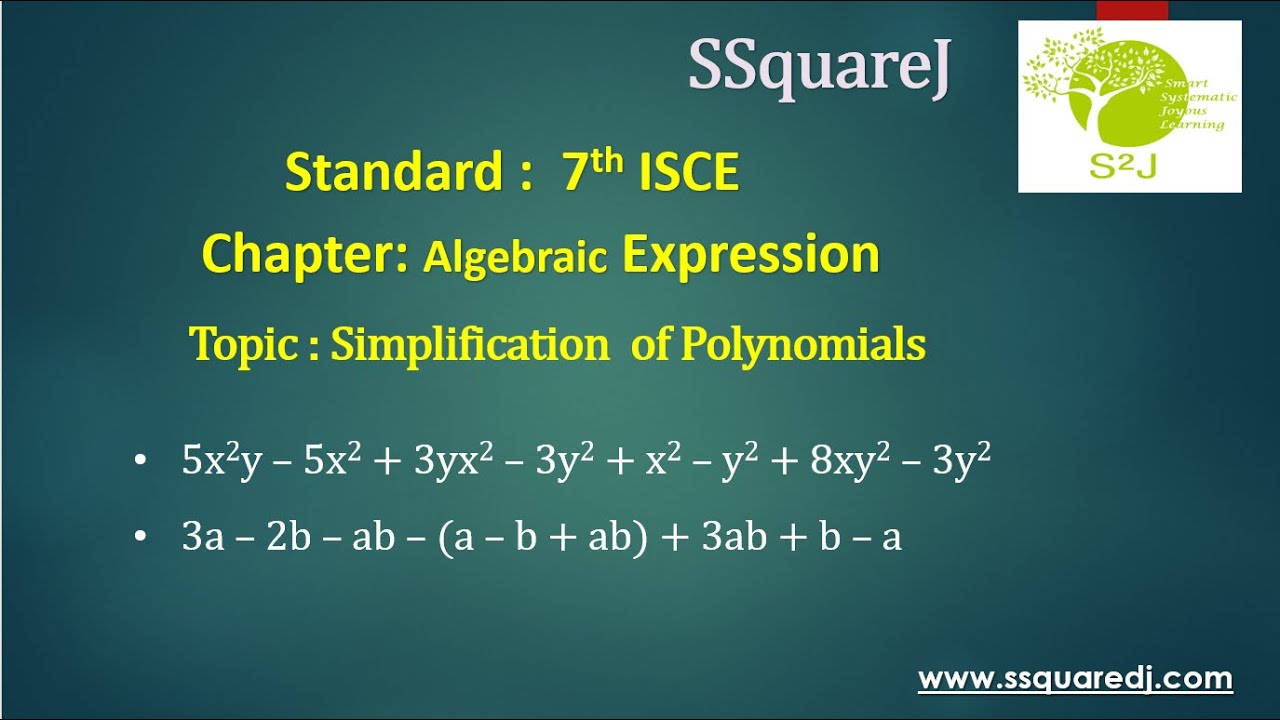 Simplification of Algebraic Expression || Class 7 || ICSE || Ex. 8.2 Q3 ...