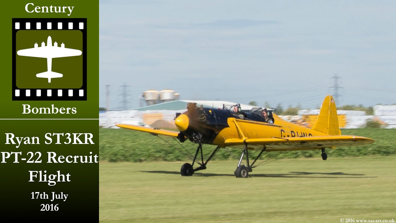 Engine Start and Take off in a Ryan PT-22 - YouTube