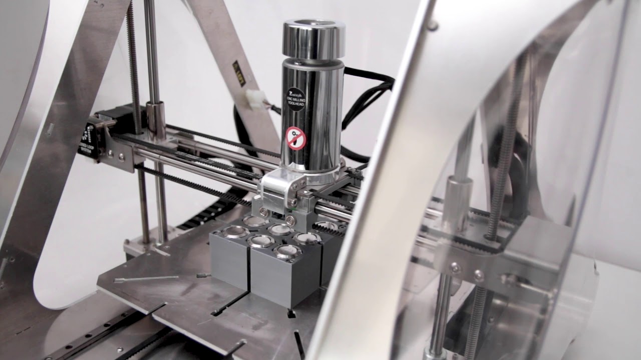 CNC Engraving Aluminum on ZMorph VX Multitool 3D Printer - YouTube