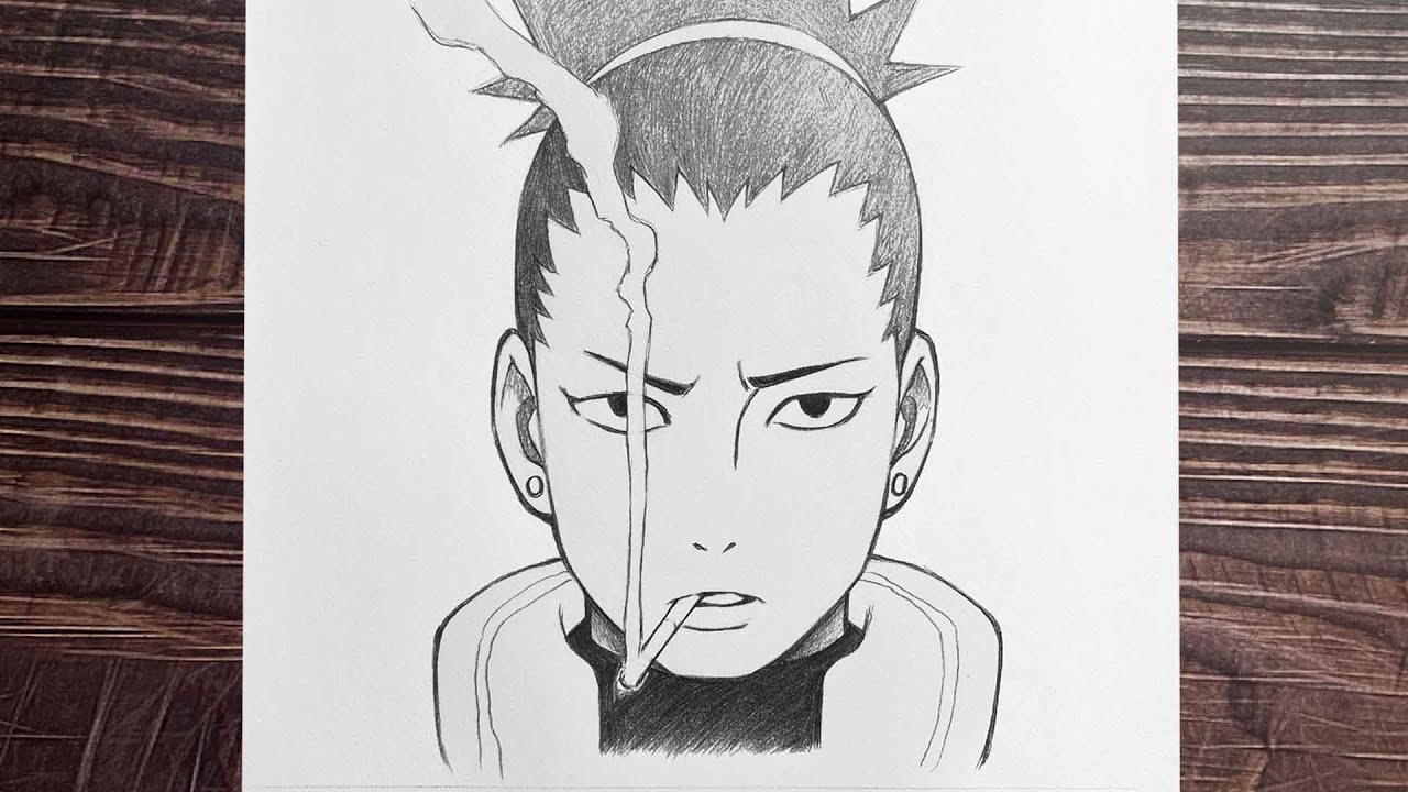 Easy anime sketch | how to draw Shikamaru Nara - [Naruto] | boy drawing ...