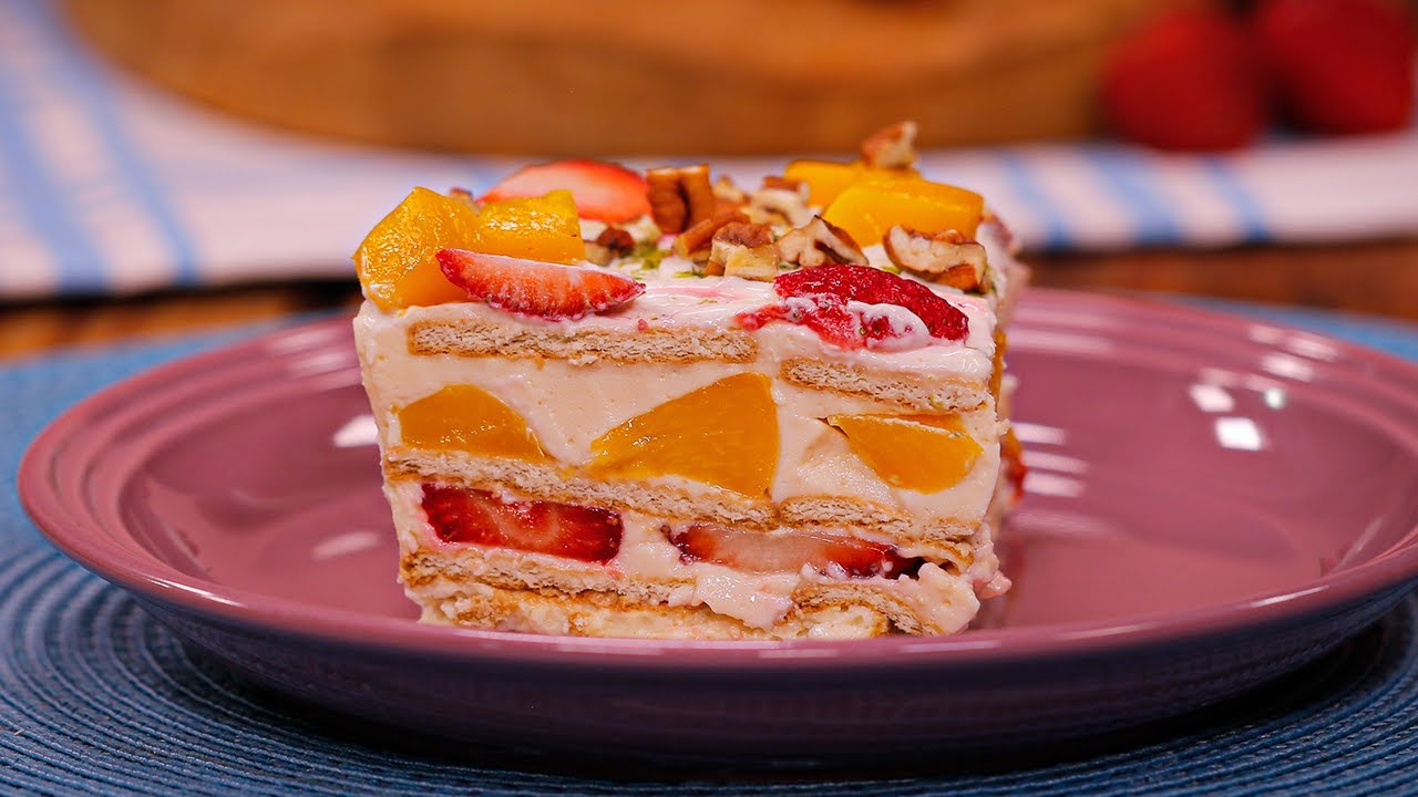 Postre cremoso de galletas Marías y frutas SIN HORNO.| Cocina Delirante ...
