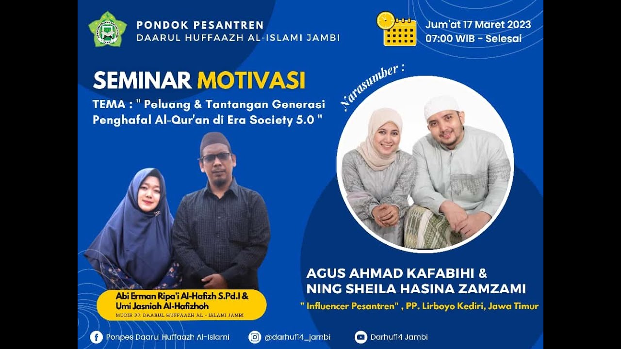 SEMINAR MOTIVASI BERSAMA NING SHEILA HASINA ZAMZAMI & GUS AHMAD ...