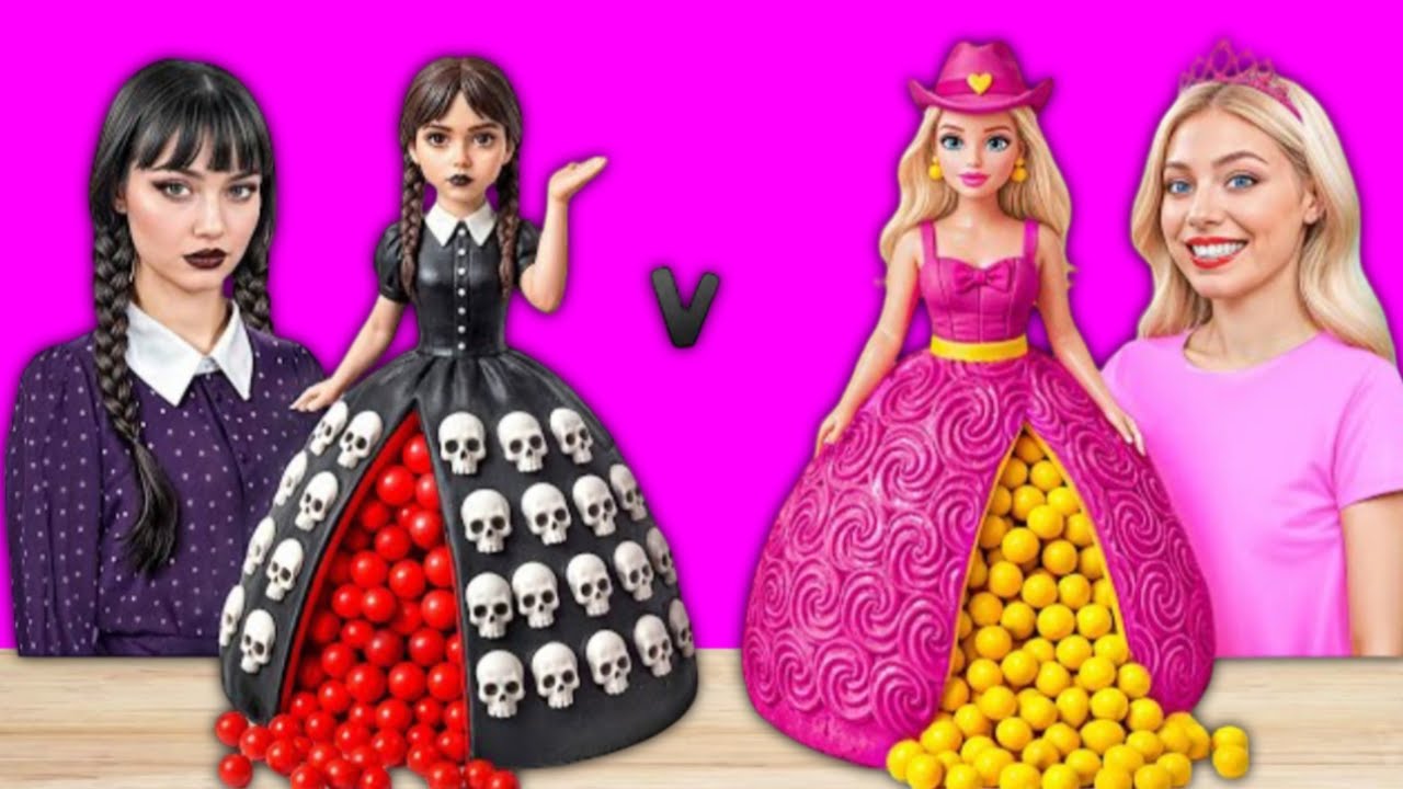 Wednesday vs Barbie Cake Decorating | funny kitchen Amezing by - YouTube