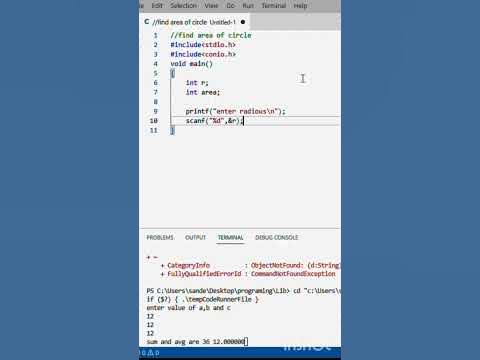 c programing language learn / area of circle in c programing/real programmer - YouTube