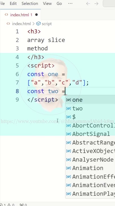 Javascript Tutorial For Beginners Javascript Learn Array Slice Method Tag Youtube 