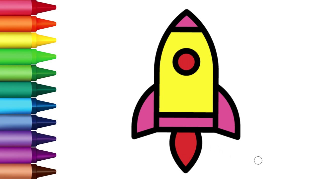 How to Draw and Color a Rocket | Coloring Tutorial for Kids | Preschool ...