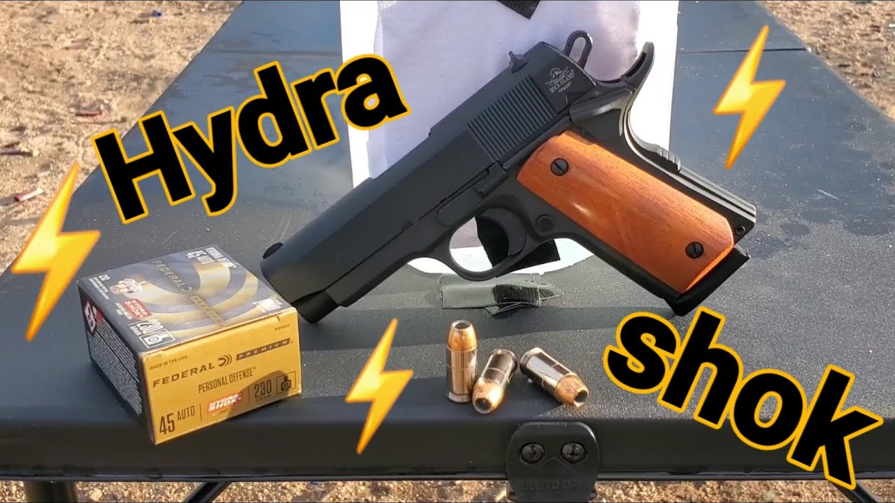 .45 acp federal hydra-shok 230 grain (rock island gi cs 3.5") - YouTube