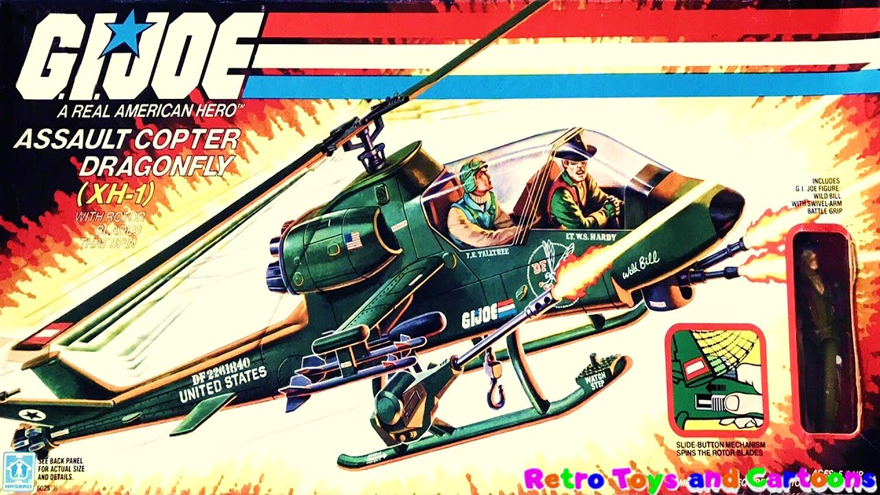 G.I. Joe Real American Hero Assault Copter Dragonfly Commercial Retro ...