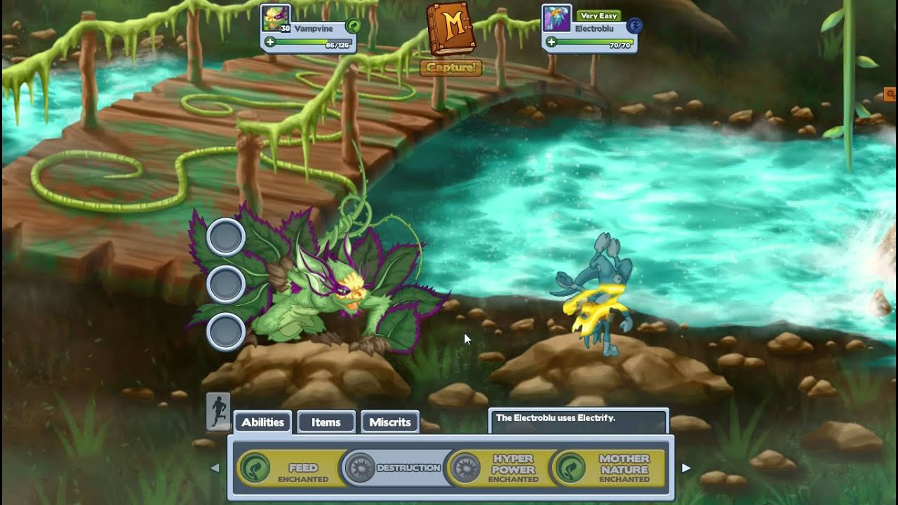 miscrits capturing Electroblu the new lightning miscrit in tiki islands ...