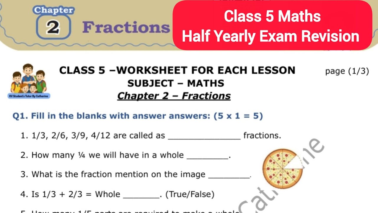 Class 5 Worksheet for Exam Practice / Join for monthly class / Half ...