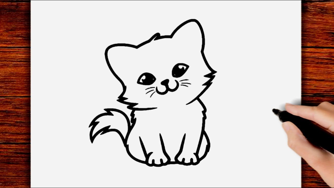 Comment dessiner un chat - méthode facile - YouTube