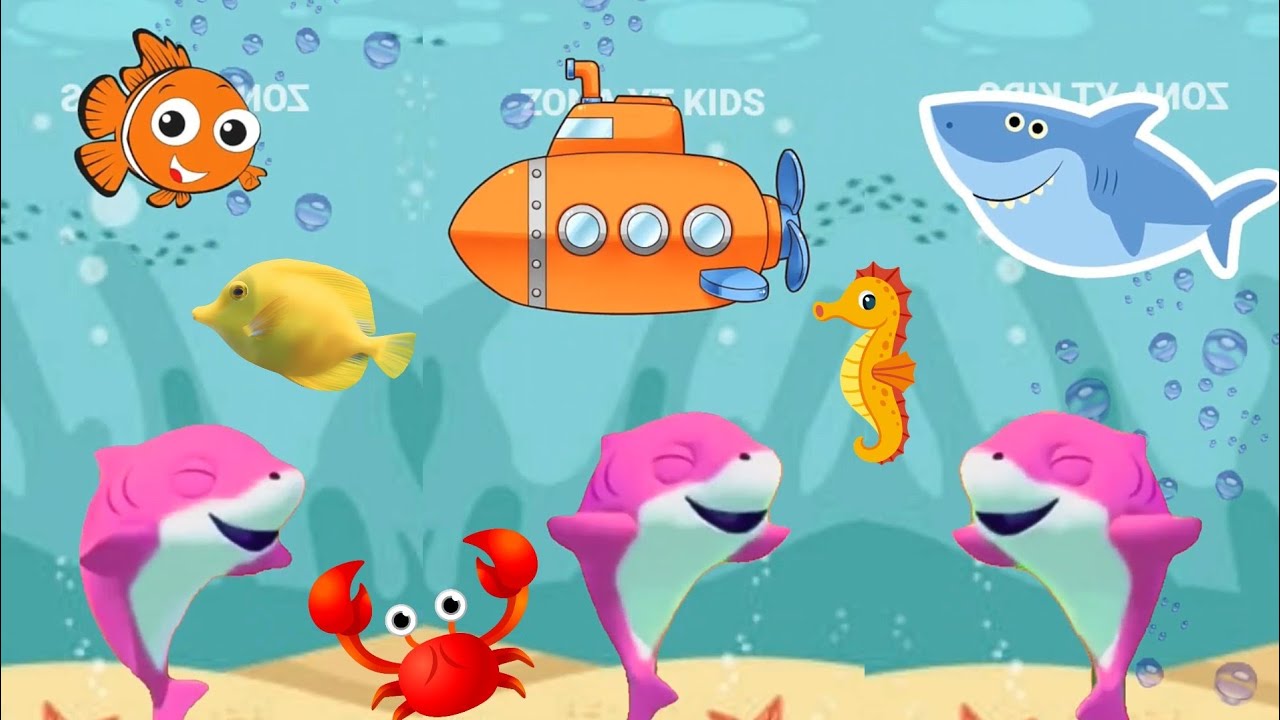 Baby Shark family song under seaworld Dolphin octopus Animals Sea ...