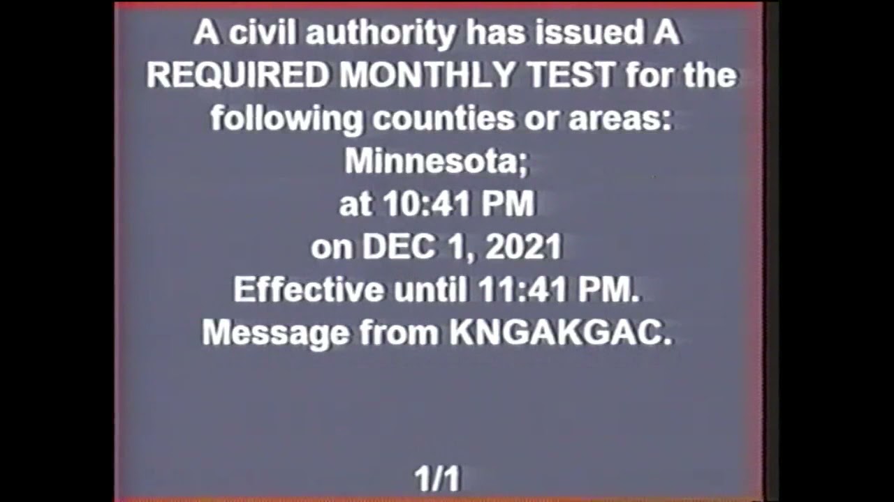 Xfinity Monthly EAS Test - December 1, 2021 | Minnesota (VHS; partial ...