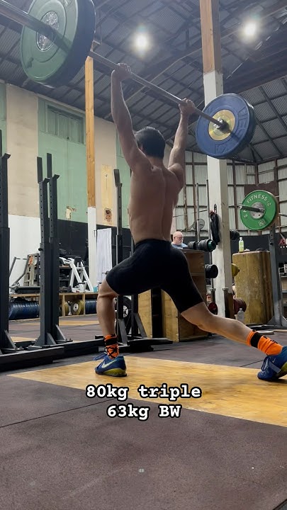 80kg POWER CLEAN AND JERK TRIPLE AT 63KG BW - YouTube