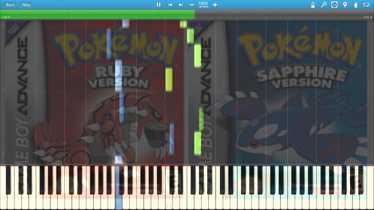 Pokemon R/S/E - Trainer Battle Theme (Piano Arrangement) (Synthesia ...