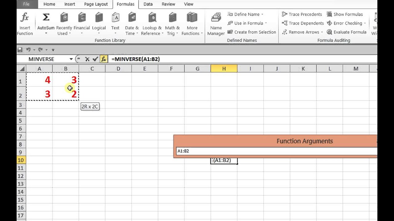How To Find Inverse Of A Matrix Using Microsoft Excel YouTube How To Find Inverse Of A Matrix Using Microsoft Excel YouTube